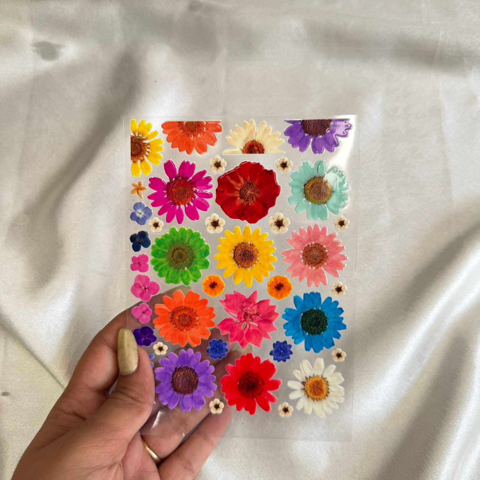 Mix daisy flower peel off sticker A6