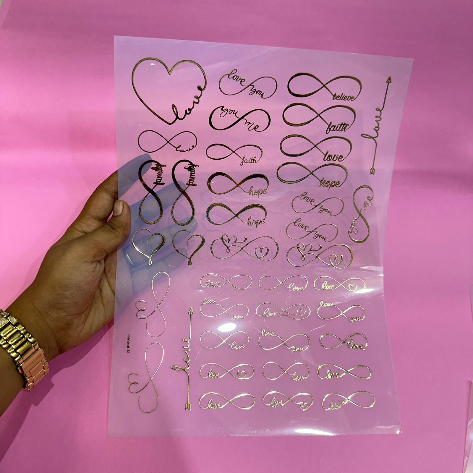 Infinity metal insert sheet A4