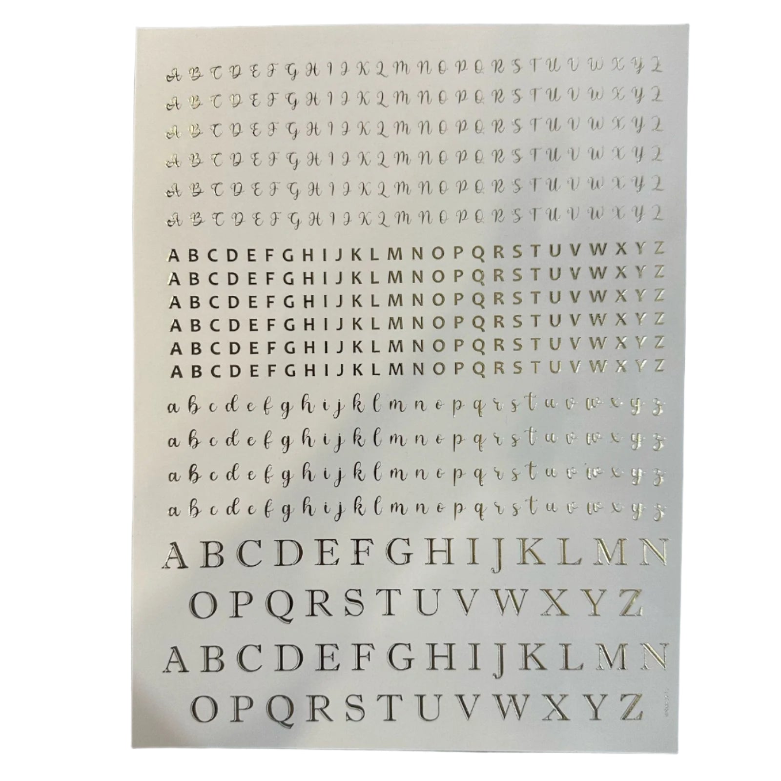 Gold embossed sheet alphabet 003