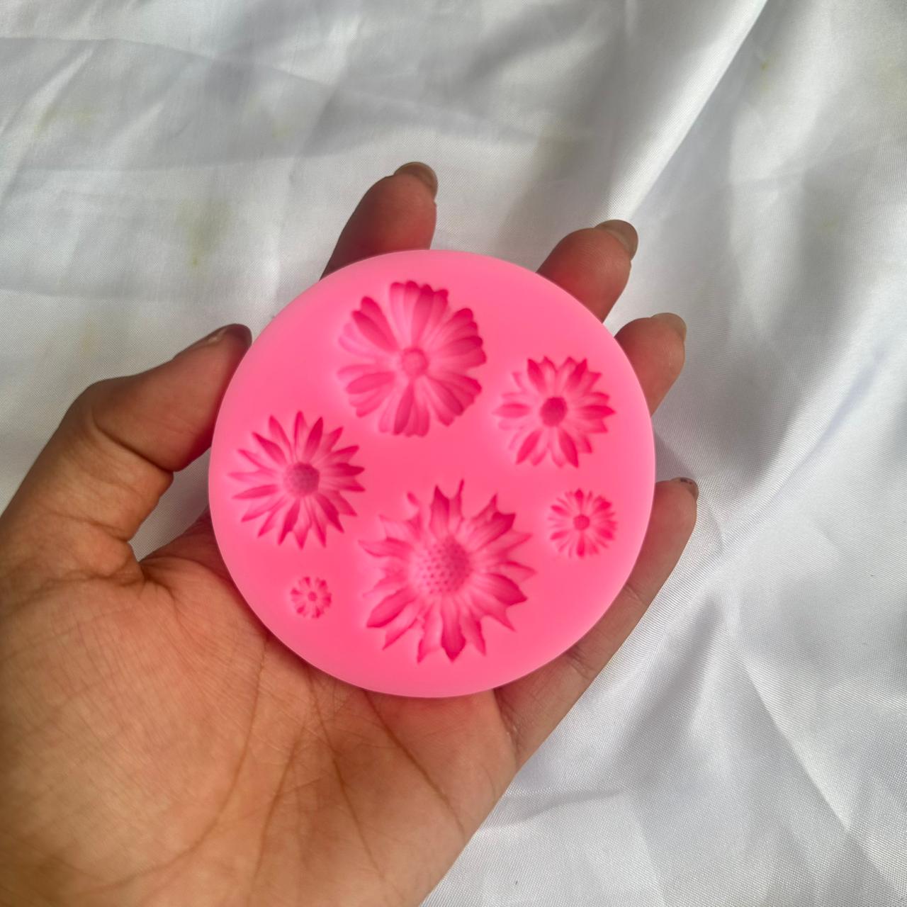 6 cavity 3d flower mould