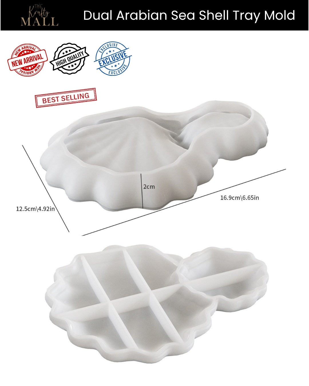 Dual arabian sea shell tray mould