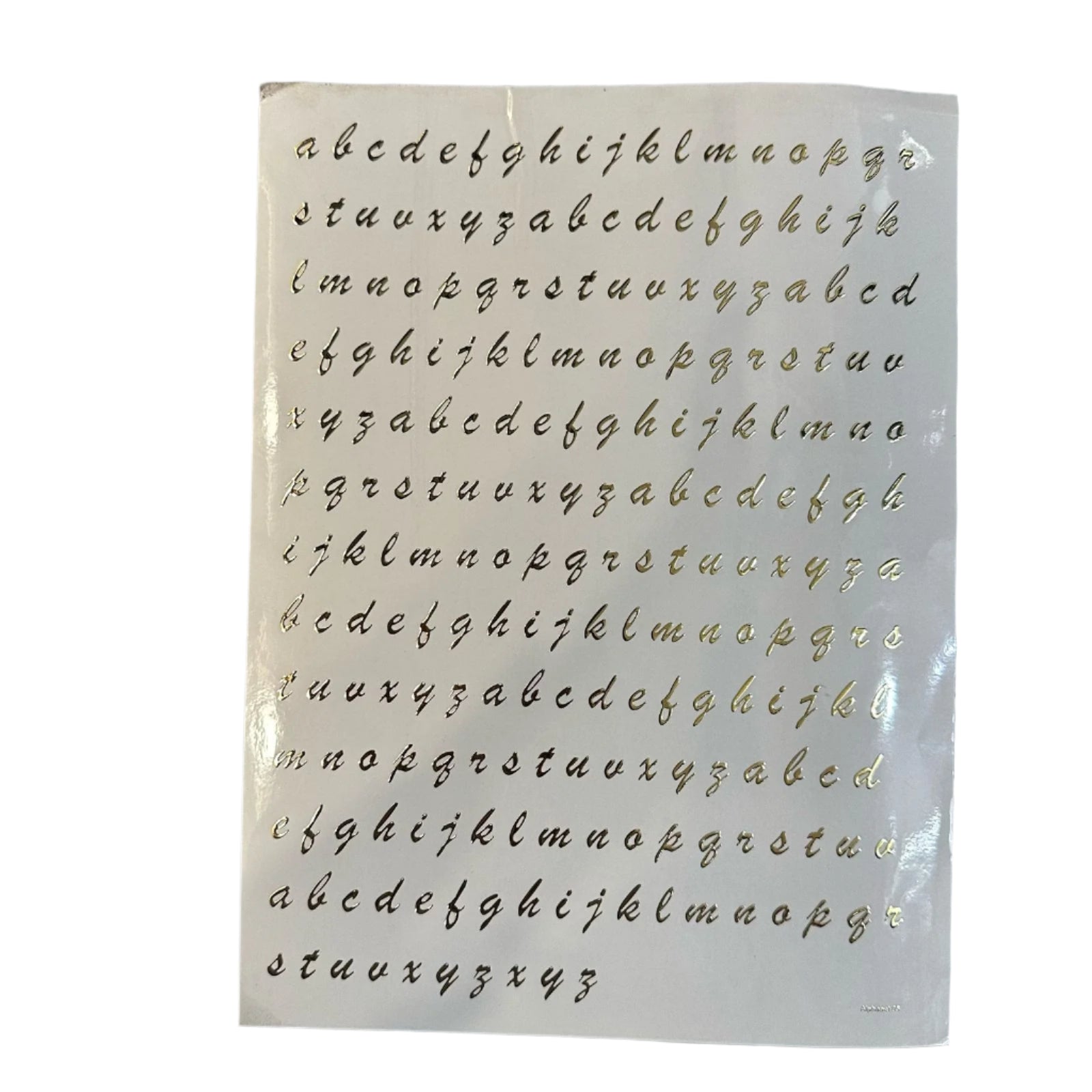 Gold embossed sheet alphabet 008